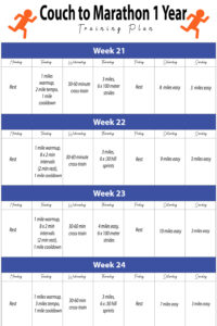 Couch to Marathon Training Plans (1 Year, 6 Months, 12 Weeks)
